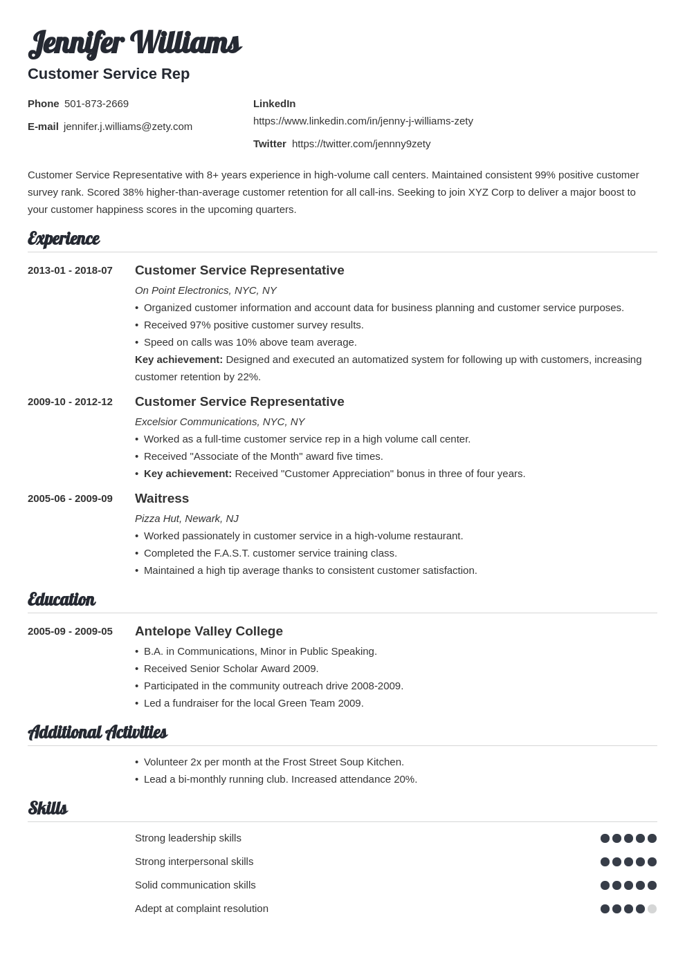 What To Put On A Resume Good Things You Should Include